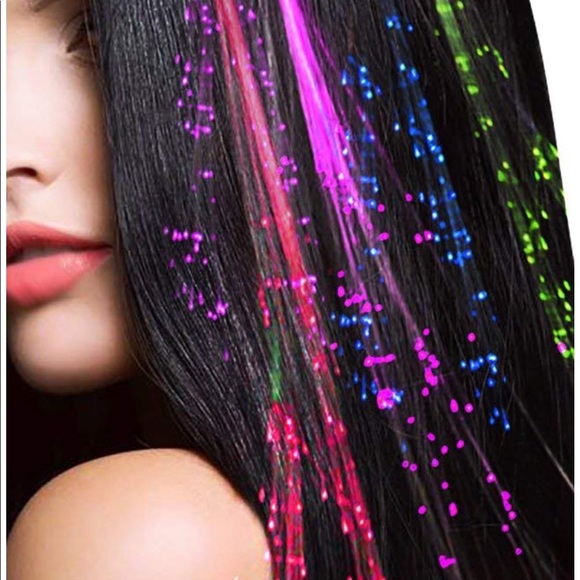 Accessories | Optic Fiber Hair Clips Rainbow Light Up Festival Led Rave ...